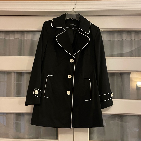 Jackets & Coats | Fs Limited Black Dress Jacket With White Piping ...